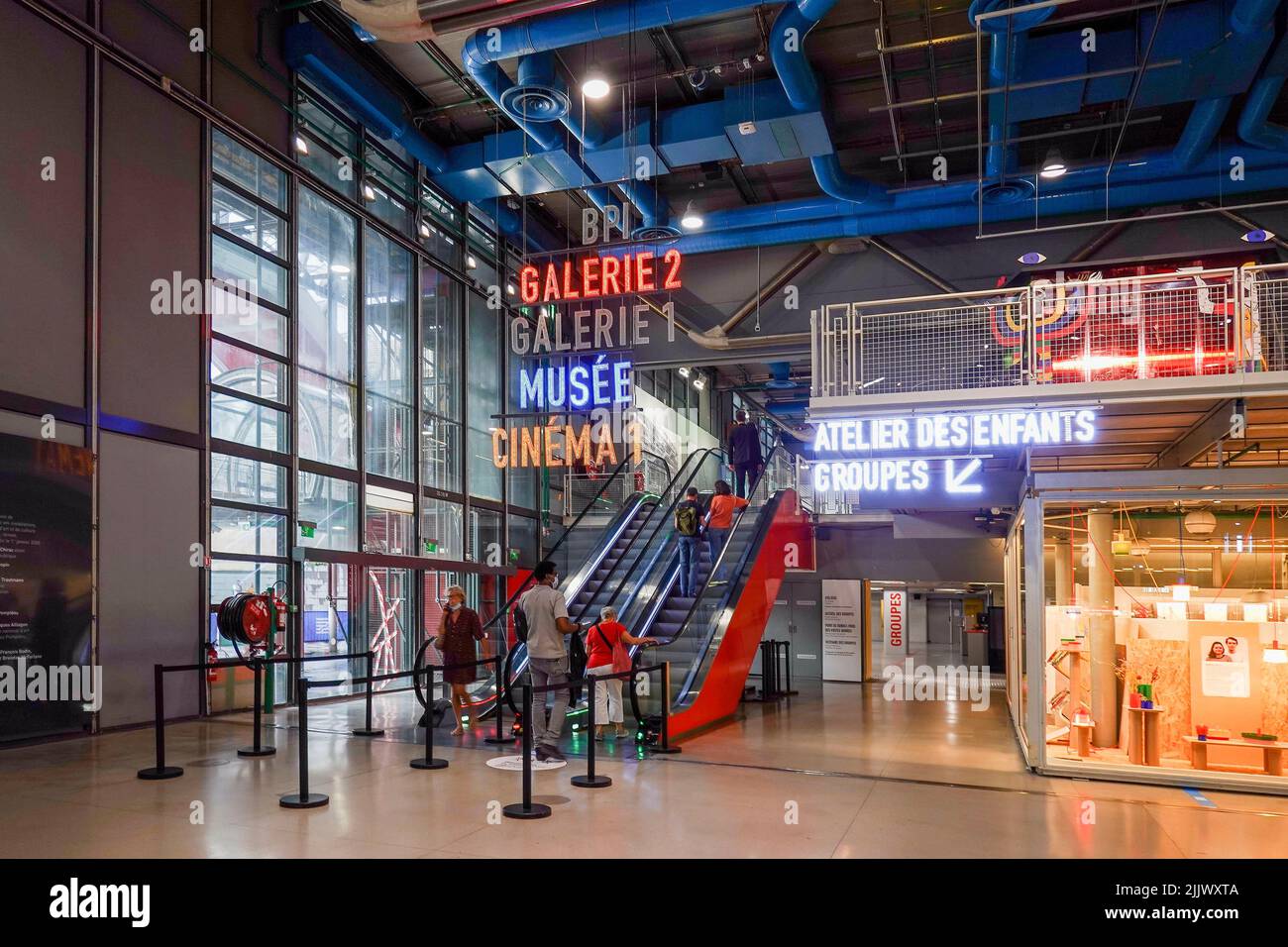 France, Paris, The Centre Pompidou also known as the Pompidou Centre is ...