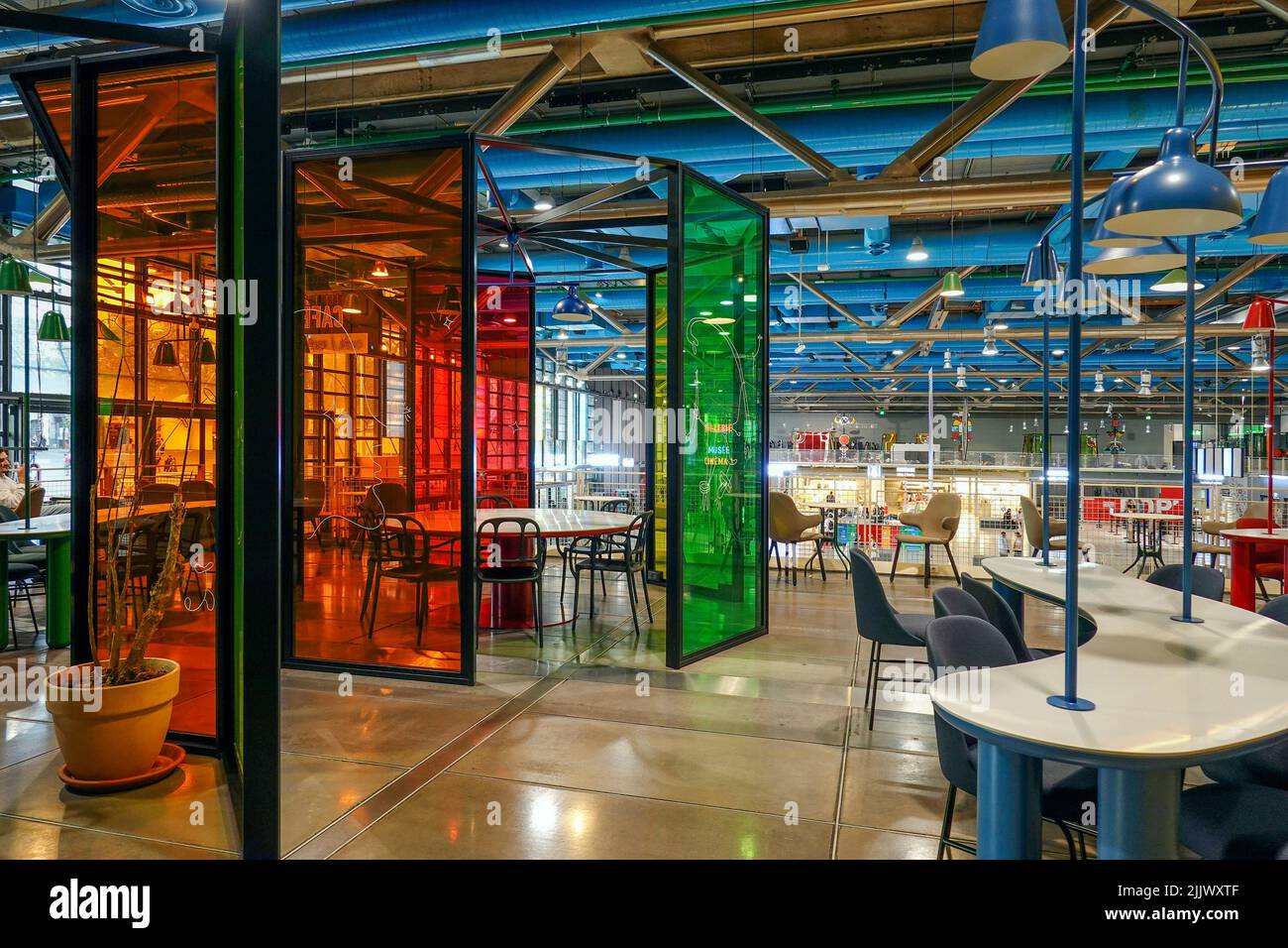 France, Paris, The Centre Pompidou also known as the Pompidou Centre is ...