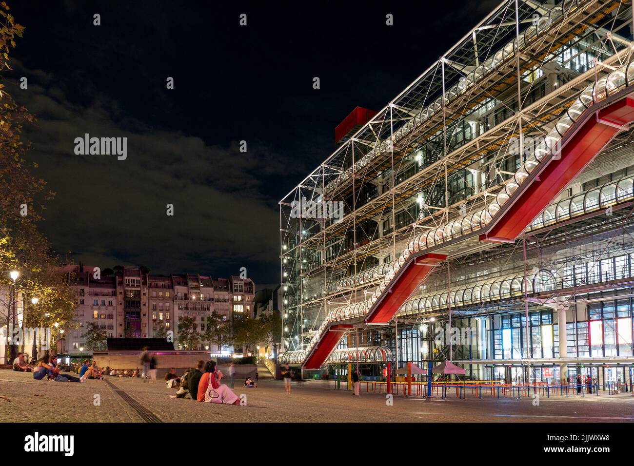 France, Paris, The Centre Pompidou also known as the Pompidou Centre is ...