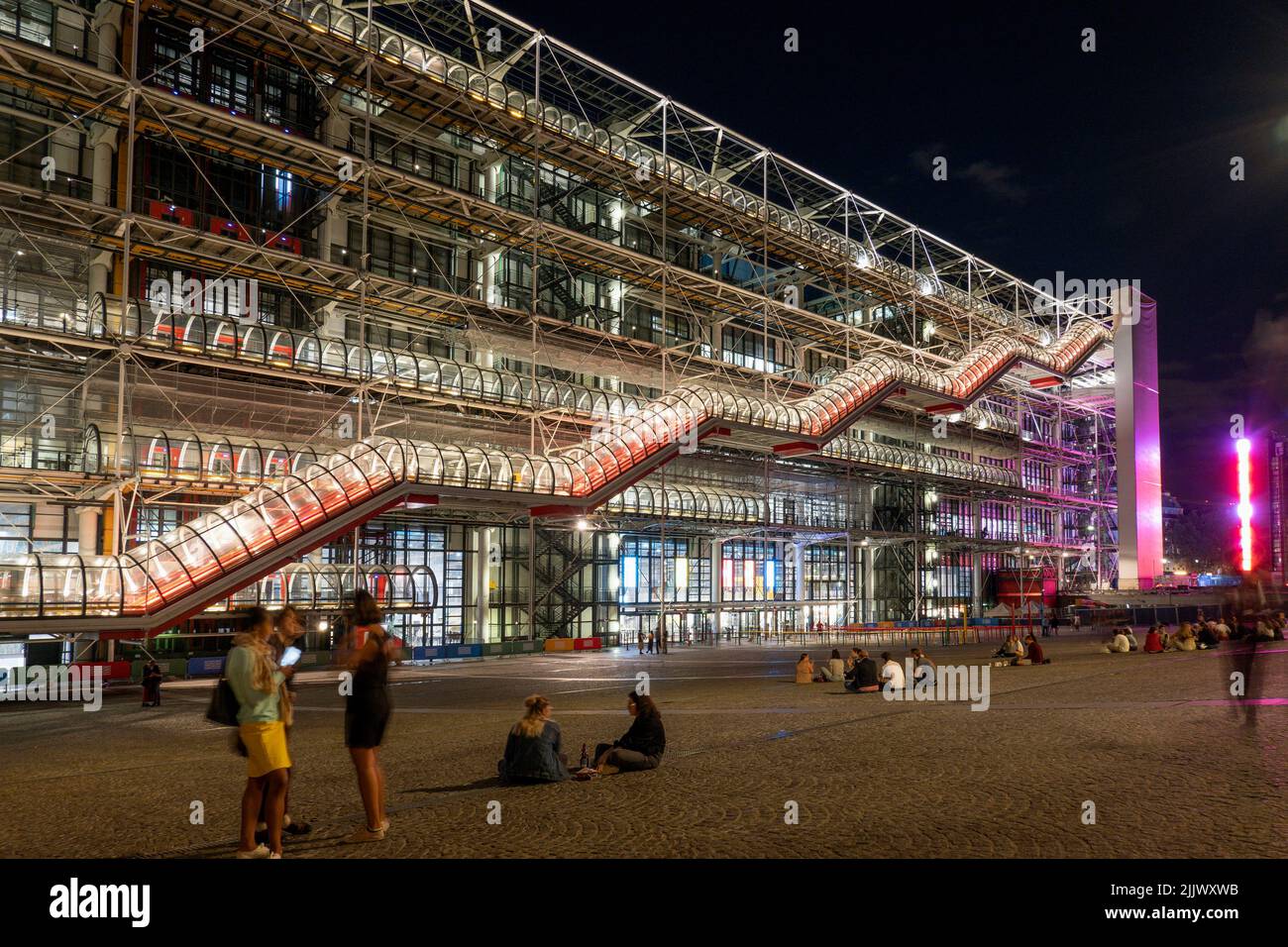 France, Paris, The Centre Pompidou also known as the Pompidou Centre is ...