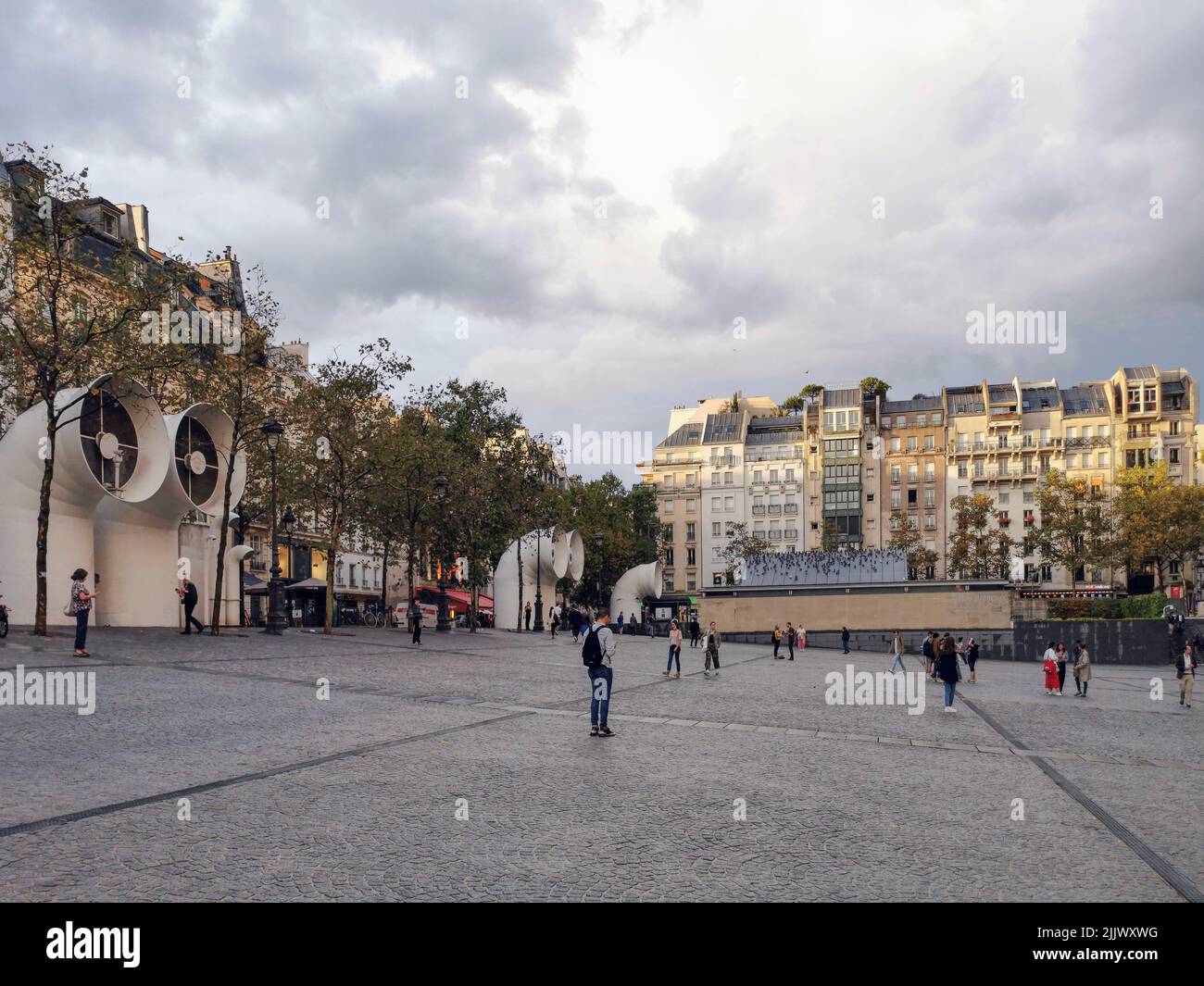 France, Paris, The Centre Pompidou also known as the Pompidou Centre is ...