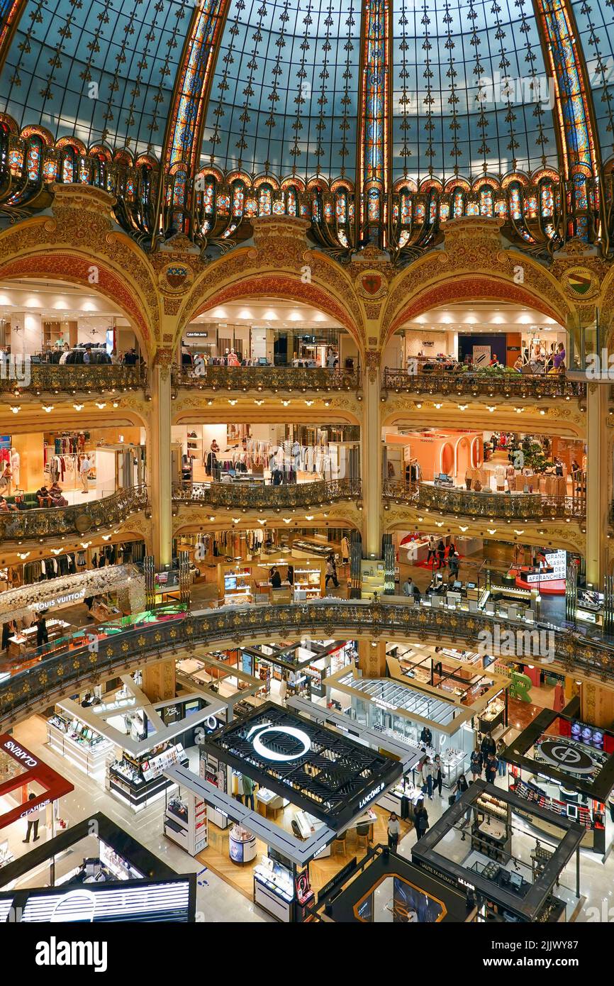 France, Paris, Galeries Lafayette a luxury shopping department store ...