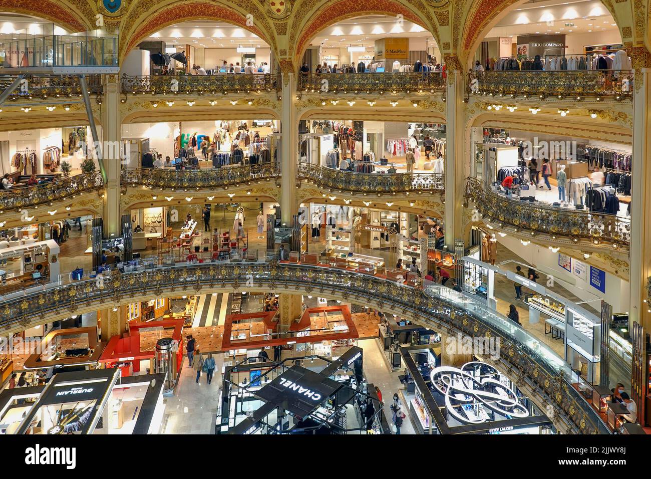 France, Paris, Galeries Lafayette a luxury shopping department store ...