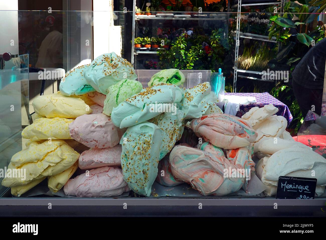 France, Paris, Meringues on display in a pastry shop. Photo © Fabio ...
