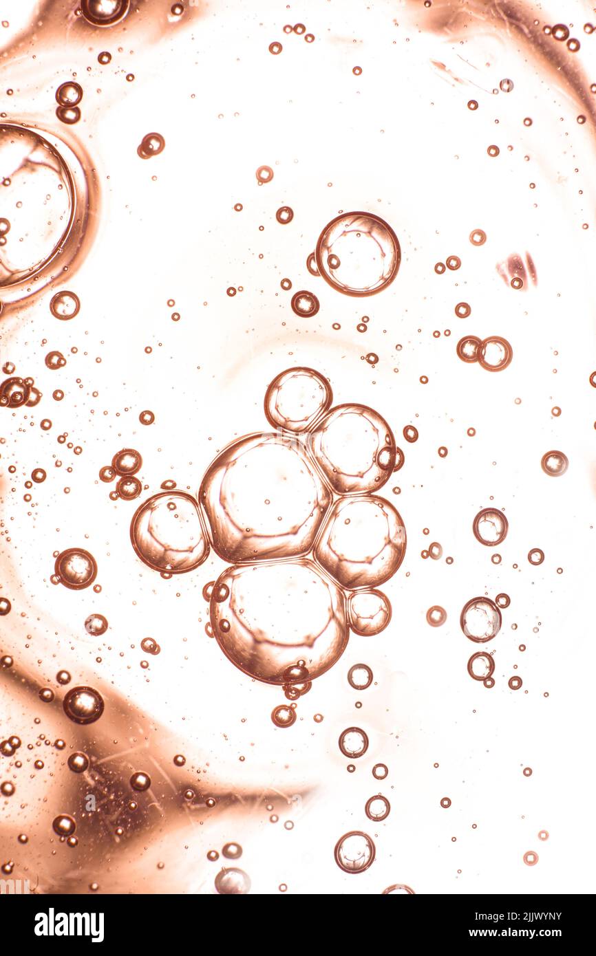 Cosmetic skincare gel oil serum texture with bubbles Stock Photo - Alamy