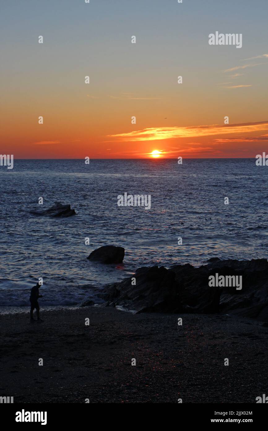 Sunset at Ilfracombe beach, North Devon Stock Photo - Alamy