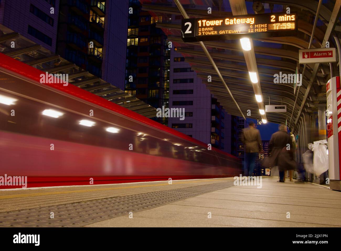 A Slow shutter night scenes from the train station around the Docklands ...