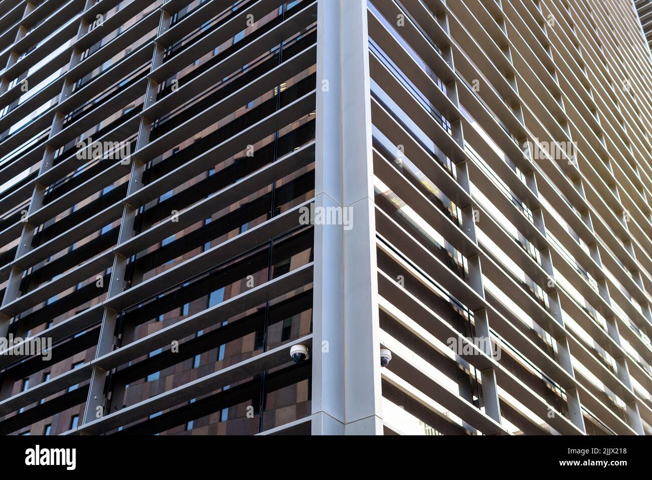 Exterior of modern multistory residential building with windows and ...