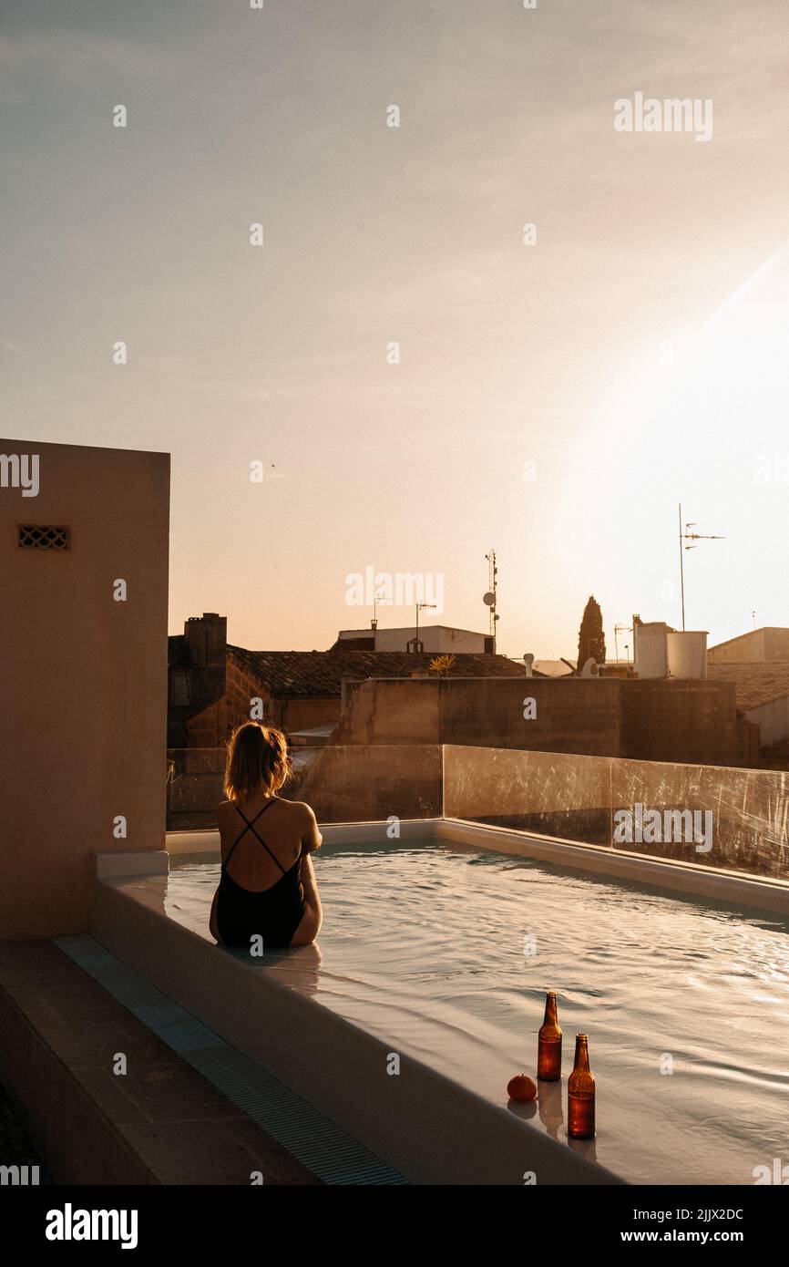 Alone in the swimming pool spain hi-res stock photography and images ...