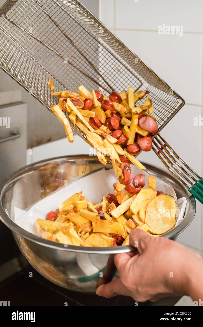 Chef putting food from hot hi-res stock photography and images - Alamy