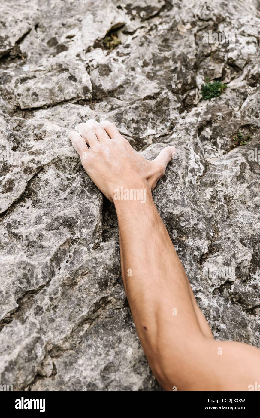 Hand gripping rock hi-res stock photography and images - Alamy
