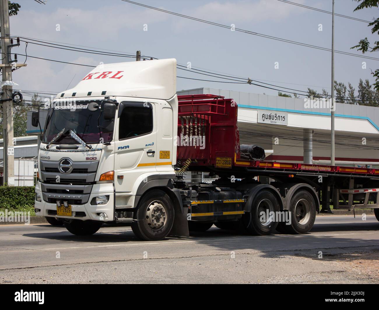 Chiangmai, Thailand - April 21 2022: Trailer Container Cargo Truck of ...