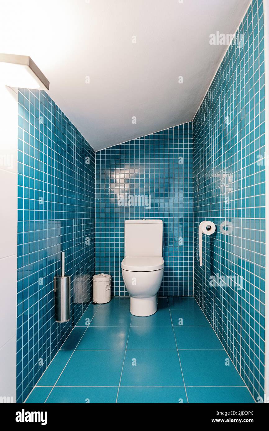Modern Bathroom Blue Tiles