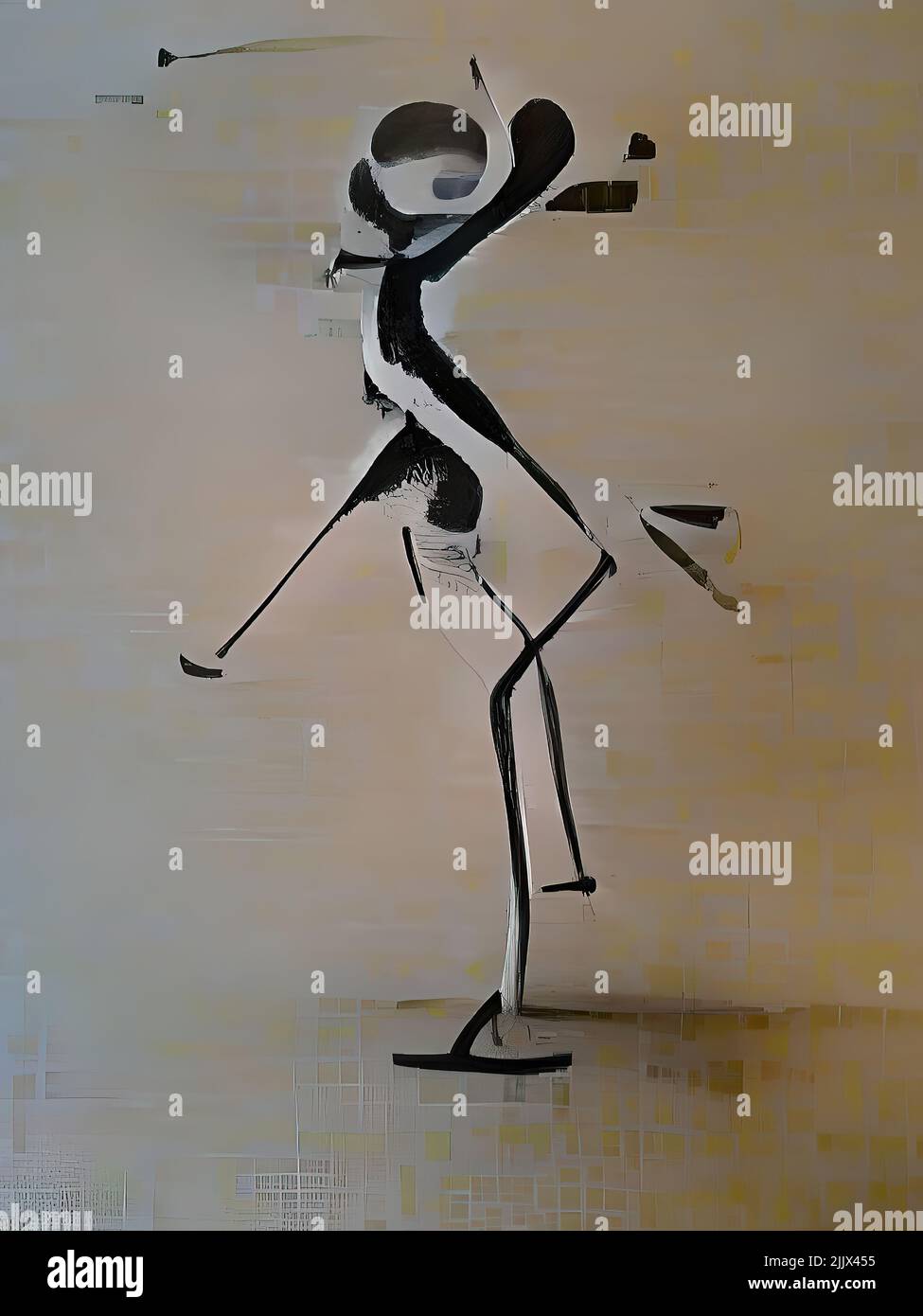 dancing stick figures in front of grey background Stock Photo - Alamy