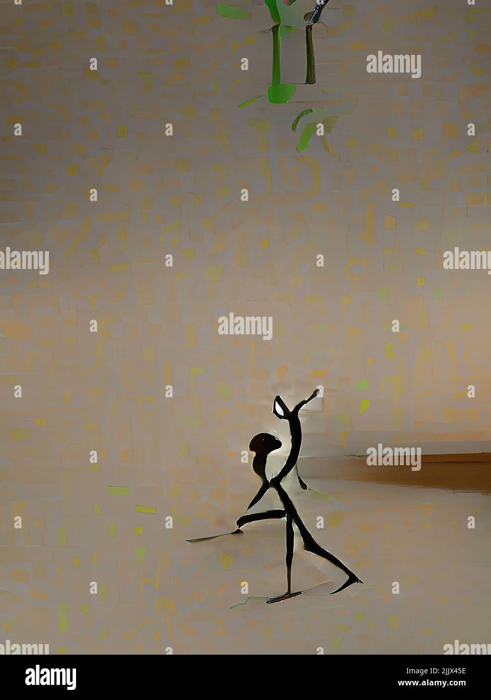 dancing stick figures in front of grey background Stock Photo - Alamy