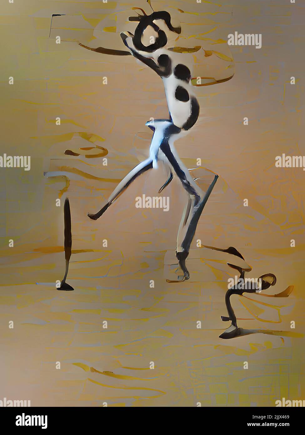 dancing stick figures in front of grey background Stock Photo - Alamy