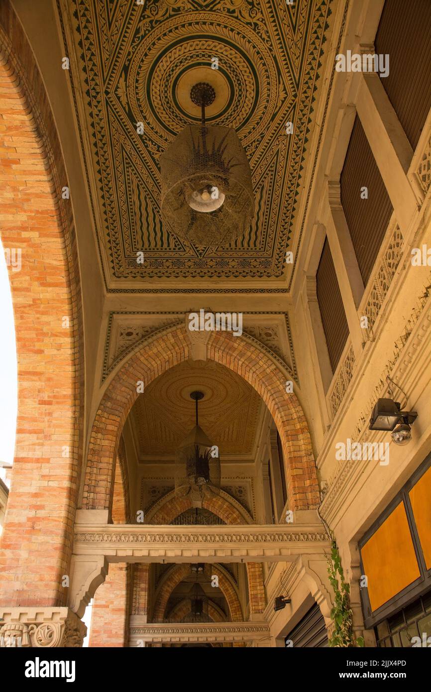An ornate portico in the historic centre of Treviso, Veneto, Italy ...