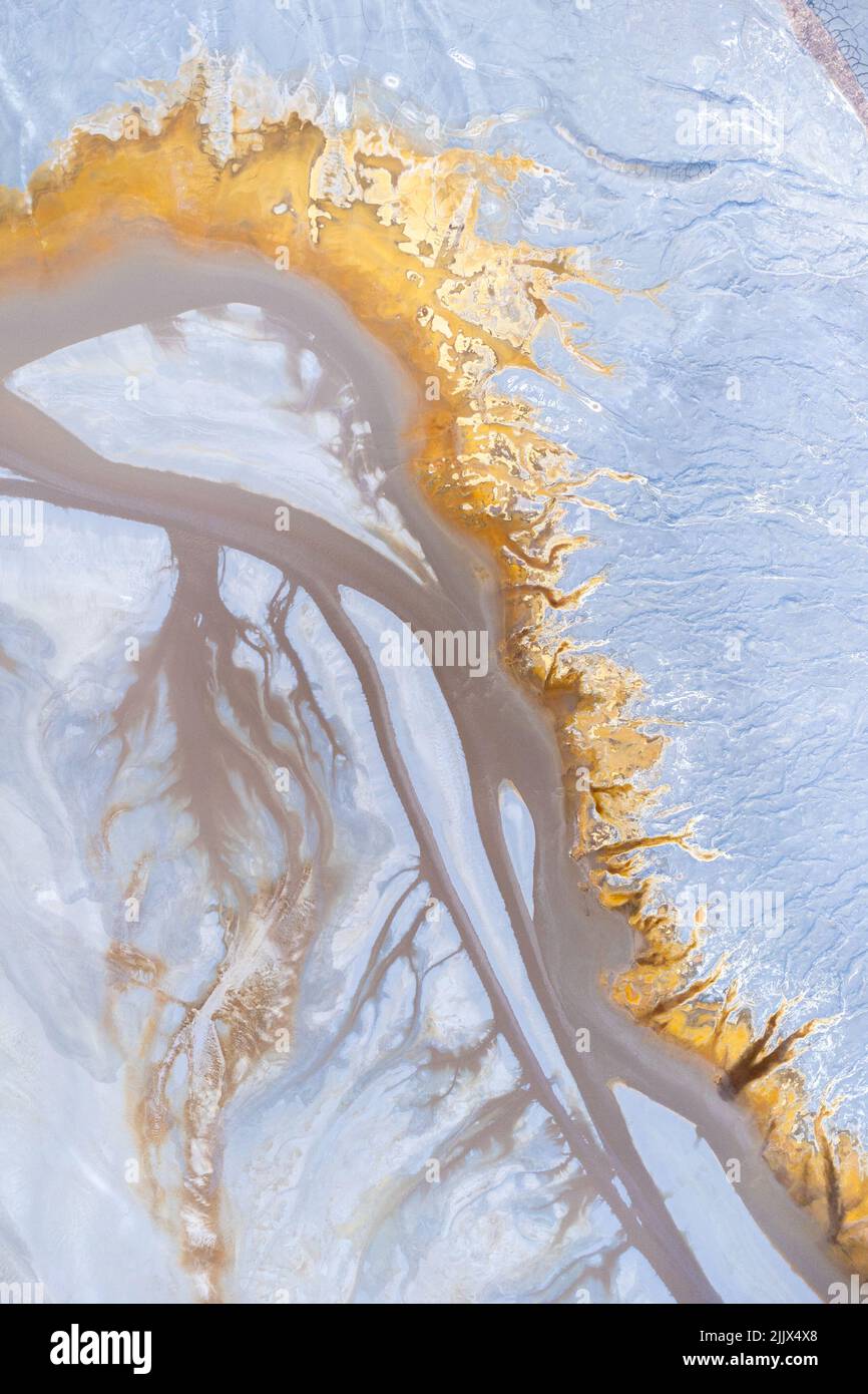 Top view full frame of abstract ground textured background with ...