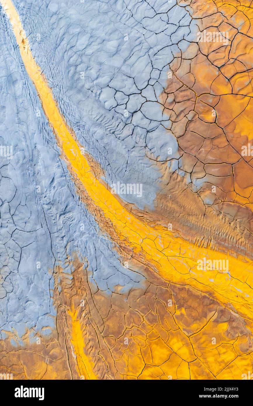 Top view full frame of abstract ground textured background with ...