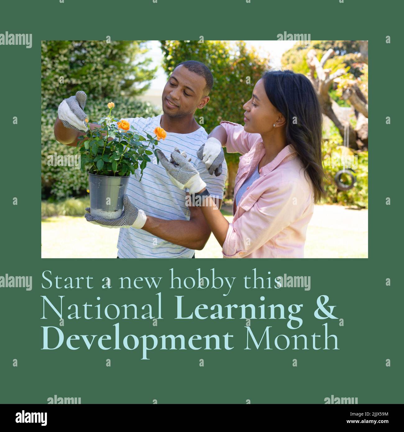 Image of national learning and development month over african american ...