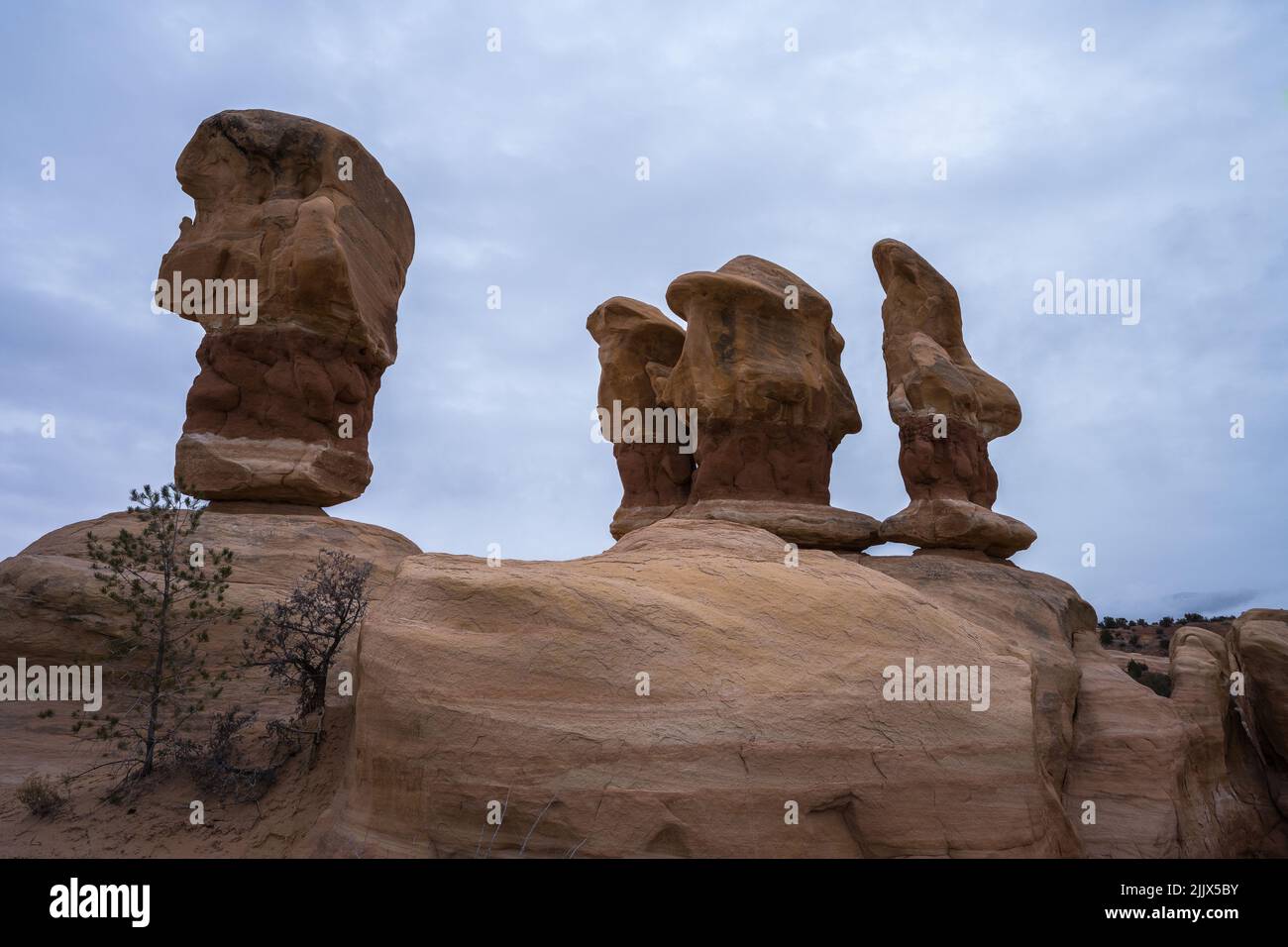 Large slick rock formations at Devils Garden in Grand Staircase ...