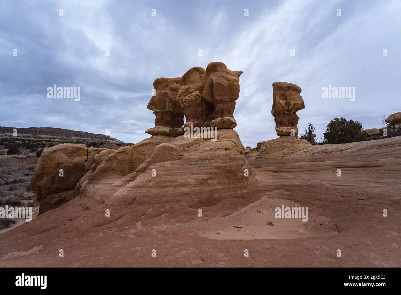 Large slick rock formations at Devils Garden in Grand Staircase ...