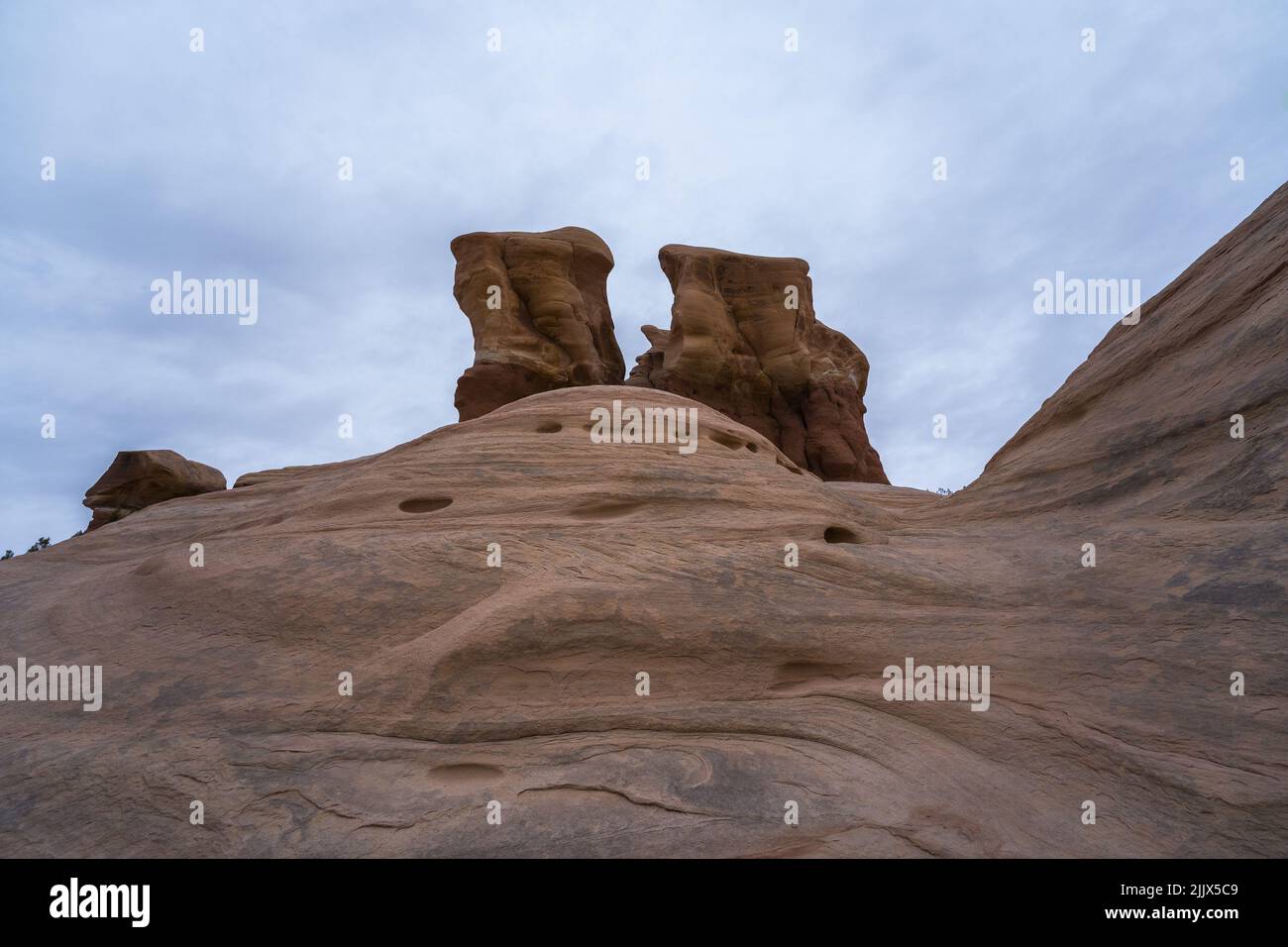 Large slick rock formations at Devils Garden in Grand Staircase ...
