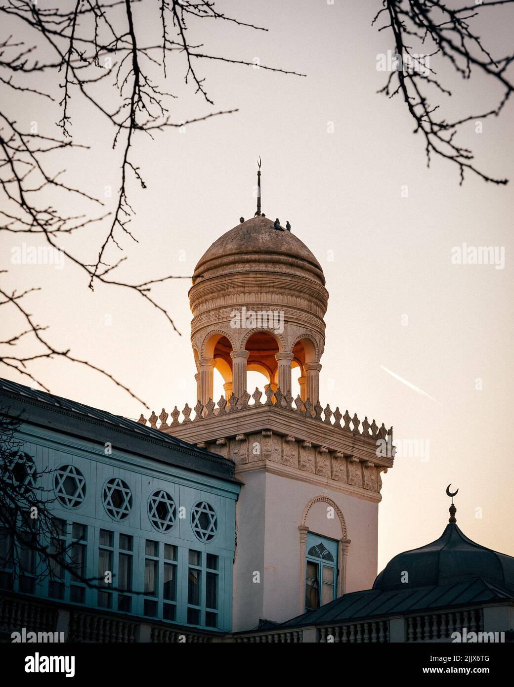 A beautiful vertical shot of Sitori-i-Mokhi Khosa Palace in Bukhara ...