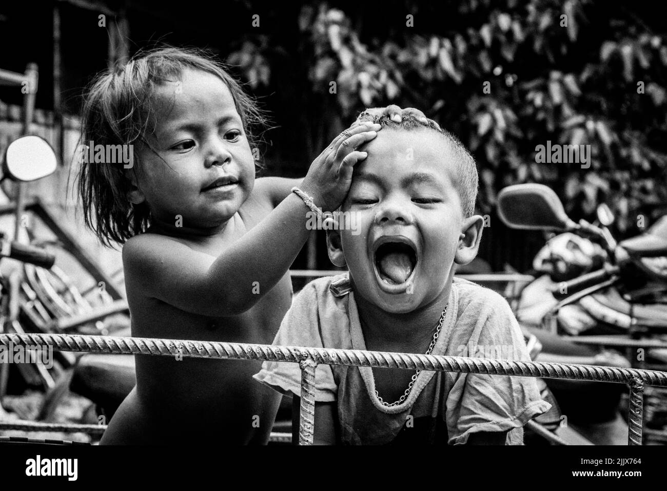 The Sea Gypsy Village in Phuket Thailand, Moken children playing in ...