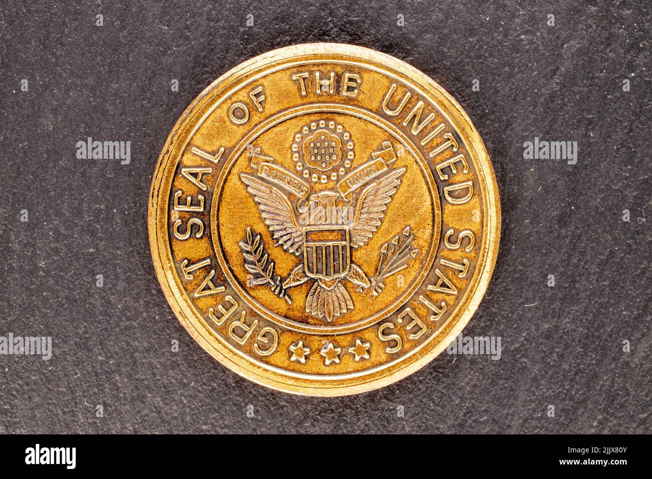One US coin, close-up, top view Stock Photo - Alamy