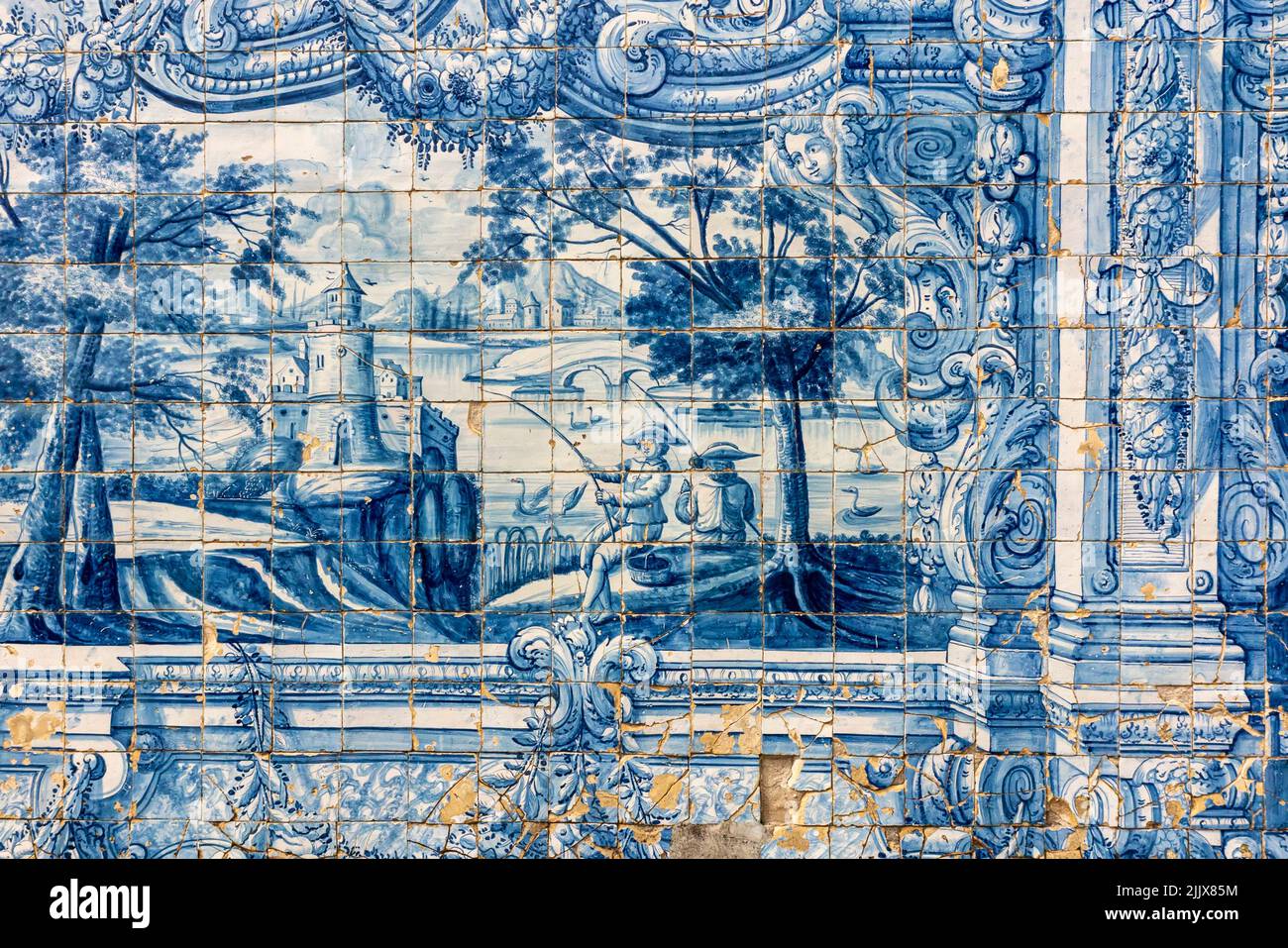 Traditional azulejos painted tiles in Se do Porto the historic ...