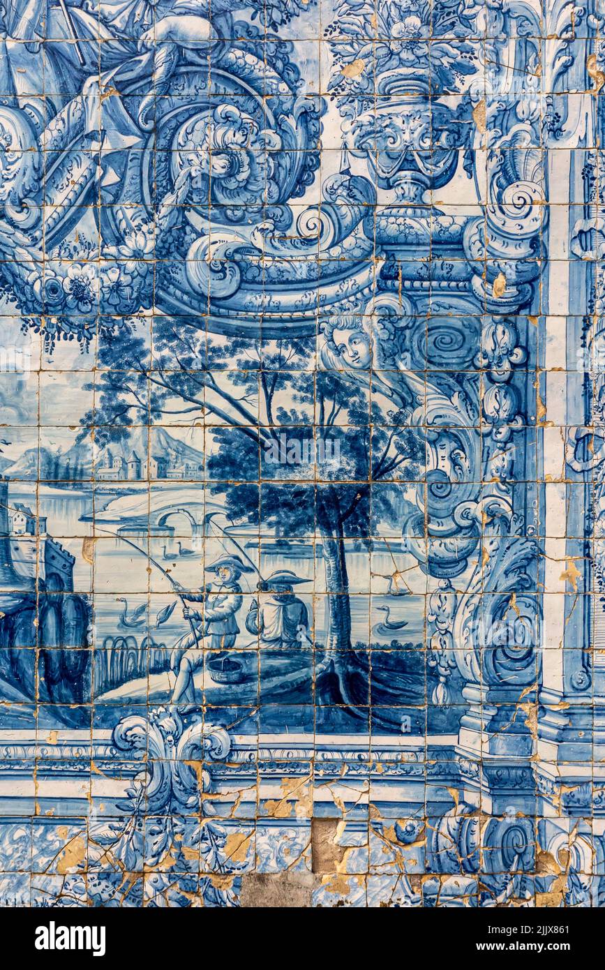 Traditional azulejos painted tiles in Se do Porto the historic ...