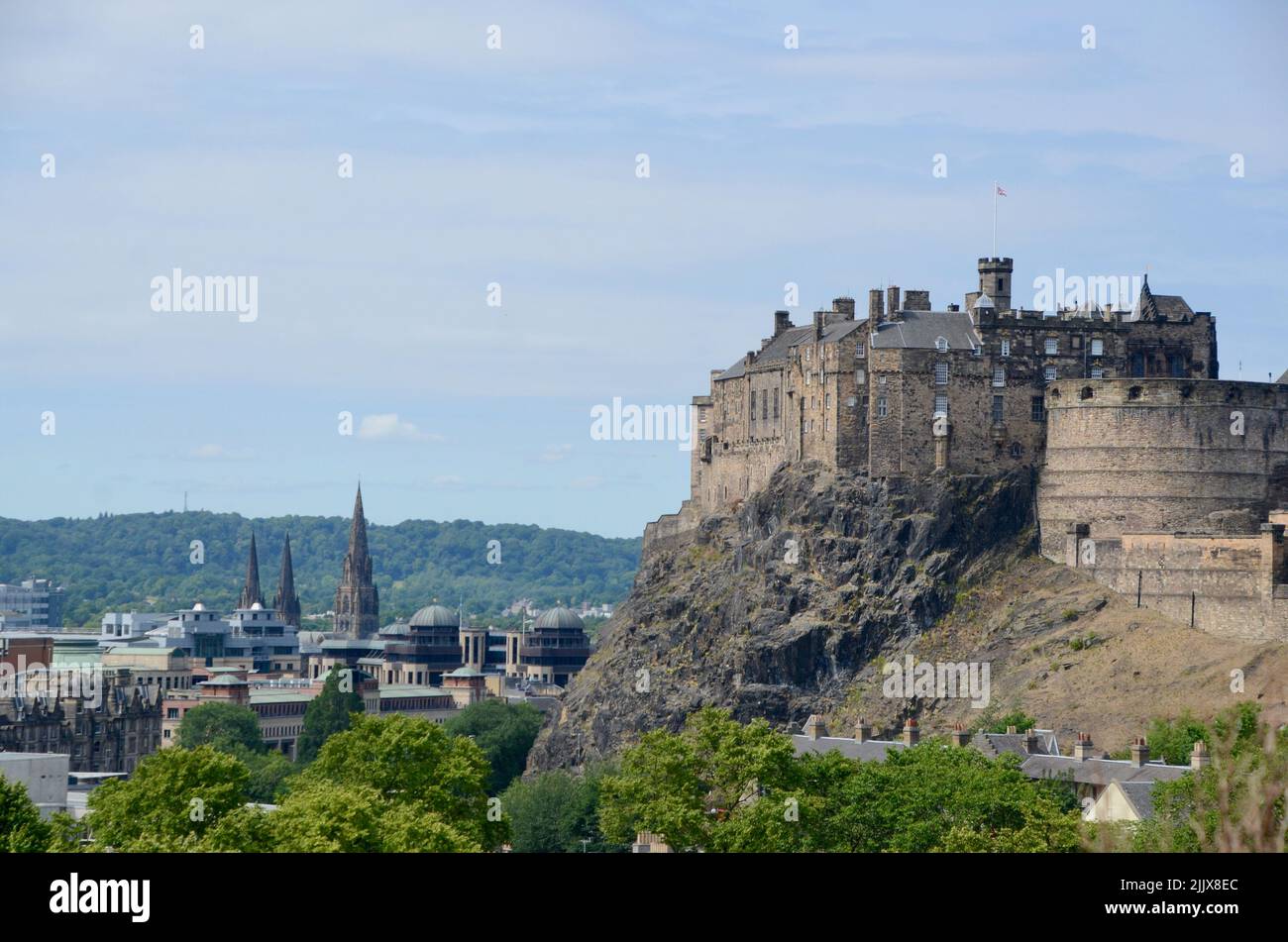 edinburgh castle scotland on a sunny day uk Stock Photo - Alamy