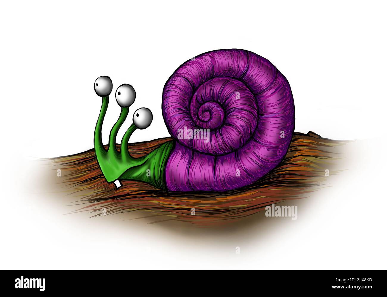 Funny creature - digital painting Stock Photo - Alamy