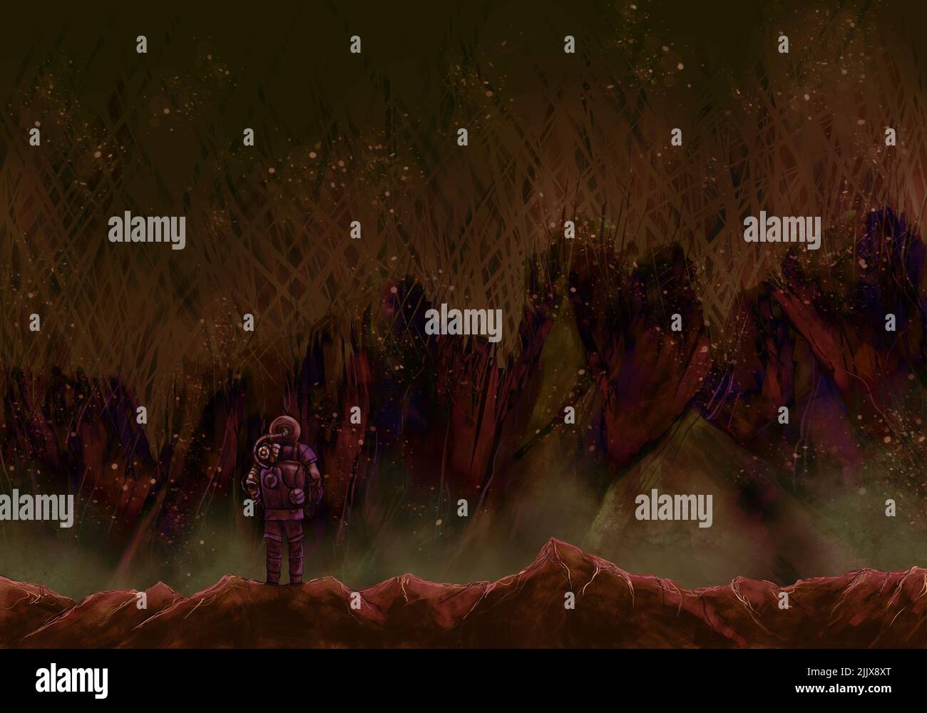 Alien planet - digital painting Stock Photo - Alamy