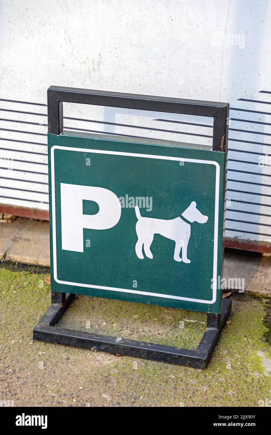 Dog Parking Facility Metal Device in Front of Store Stock Photo - Alamy
