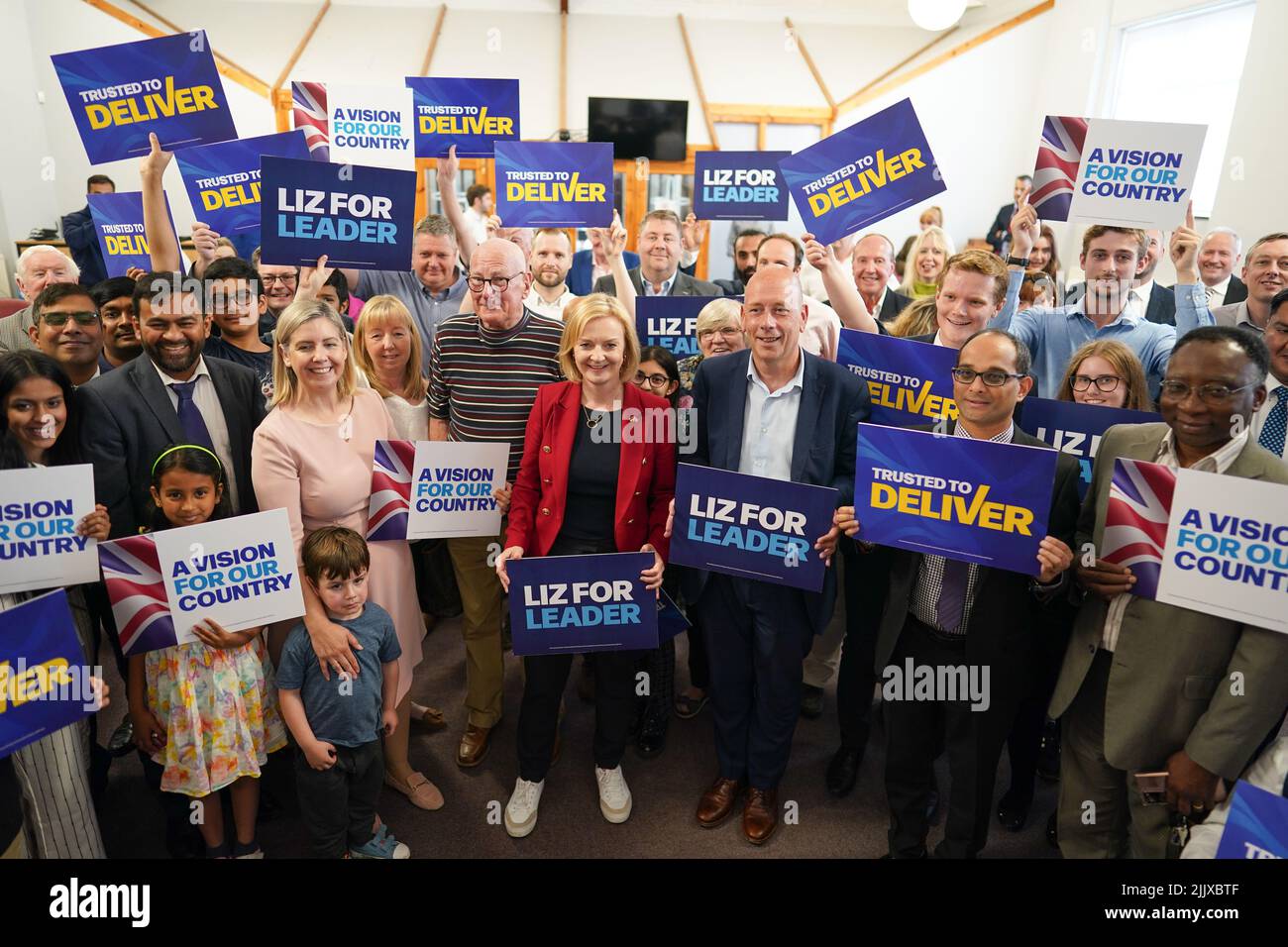 Liz Truss during an event in Leeds as part of her campaign to be leader ...