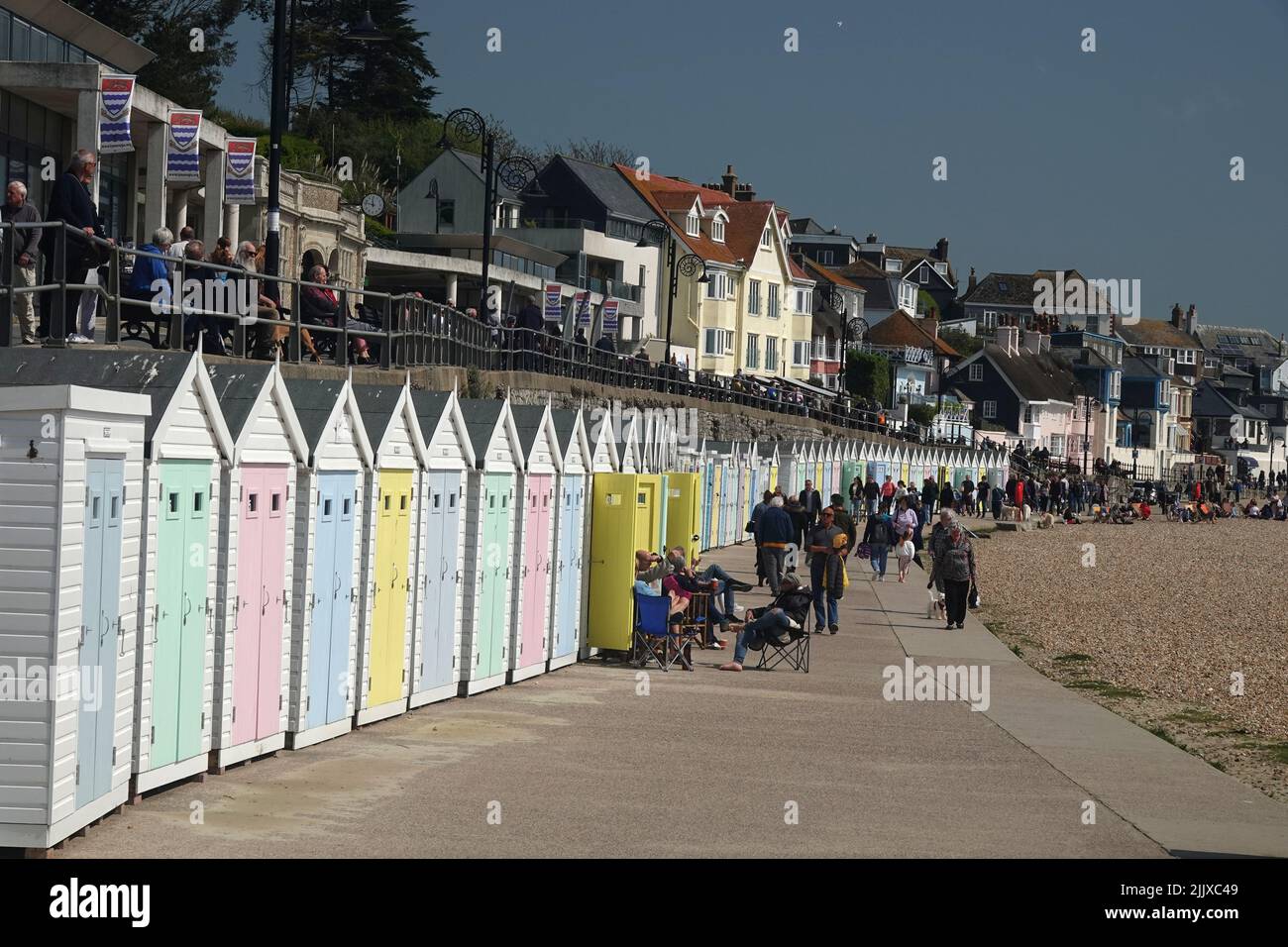 The seafront seafront and beach at Lyme Regis, Dorset in Devon, England ...