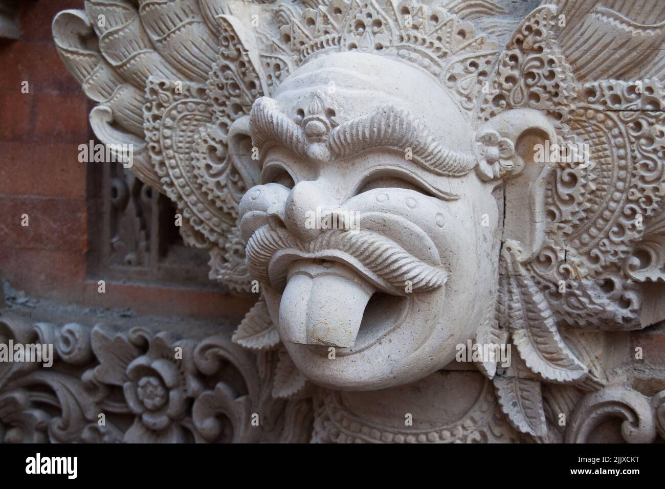 Closeup of sculpture in a home temple Ubud Bali Indonesia. Ubud in Bali ...