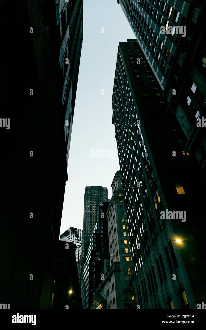 skyscrapers in New York City. Really tall and beautiful buildings. A ...