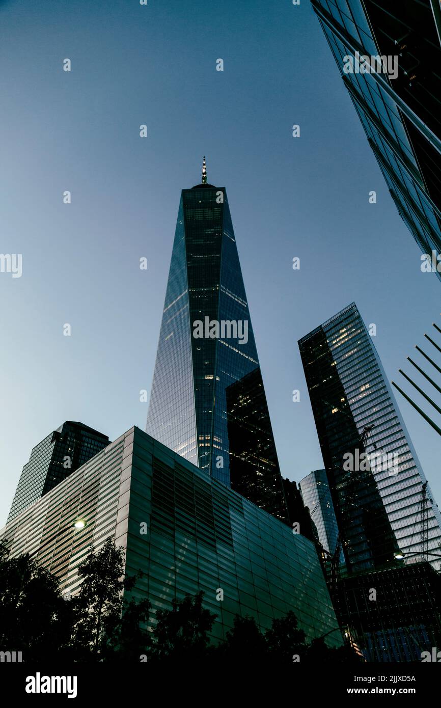 skyscrapers in New York City. Really tall and beautiful buildings. A ...