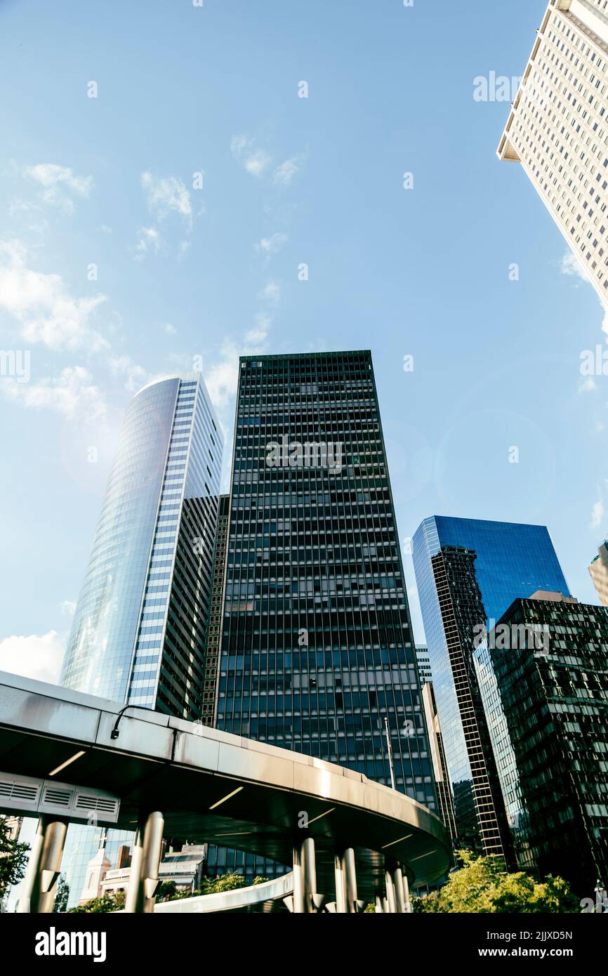 skyscrapers in New York City. Really tall and beautiful buildings. A ...