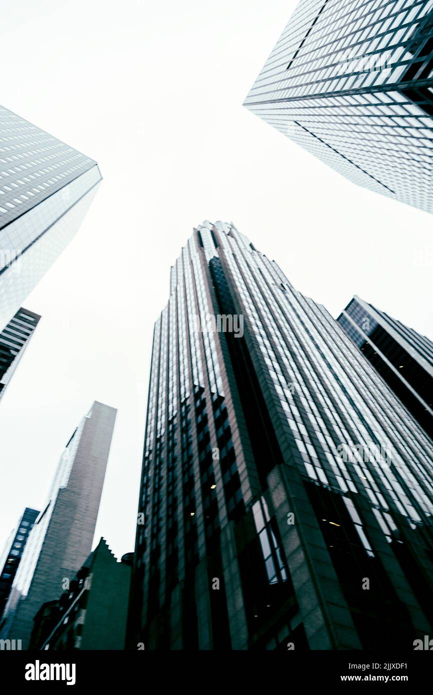 skyscrapers in New York City. Really tall and beautiful buildings. A ...