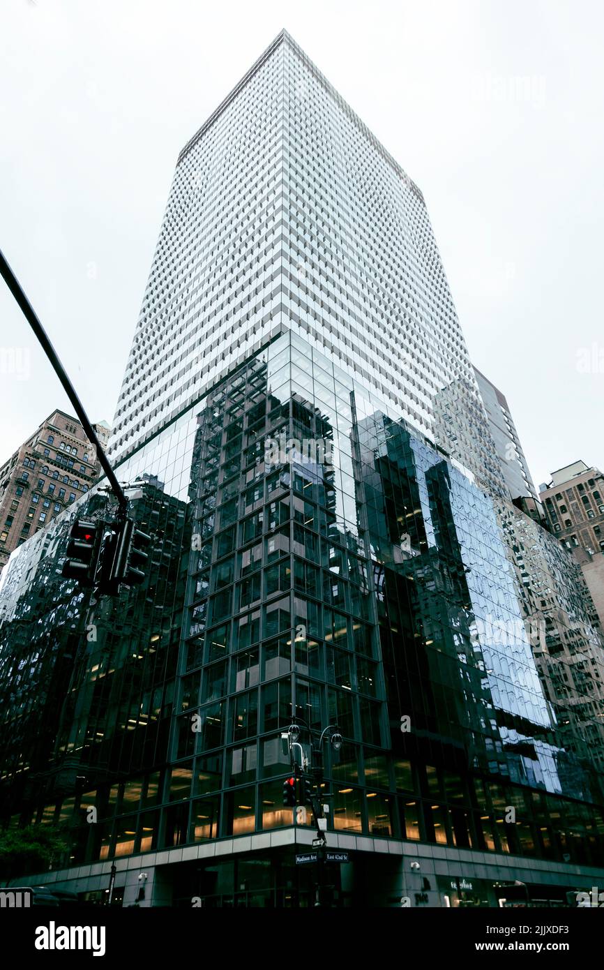 skyscrapers in New York City. Really tall and beautiful buildings. A ...
