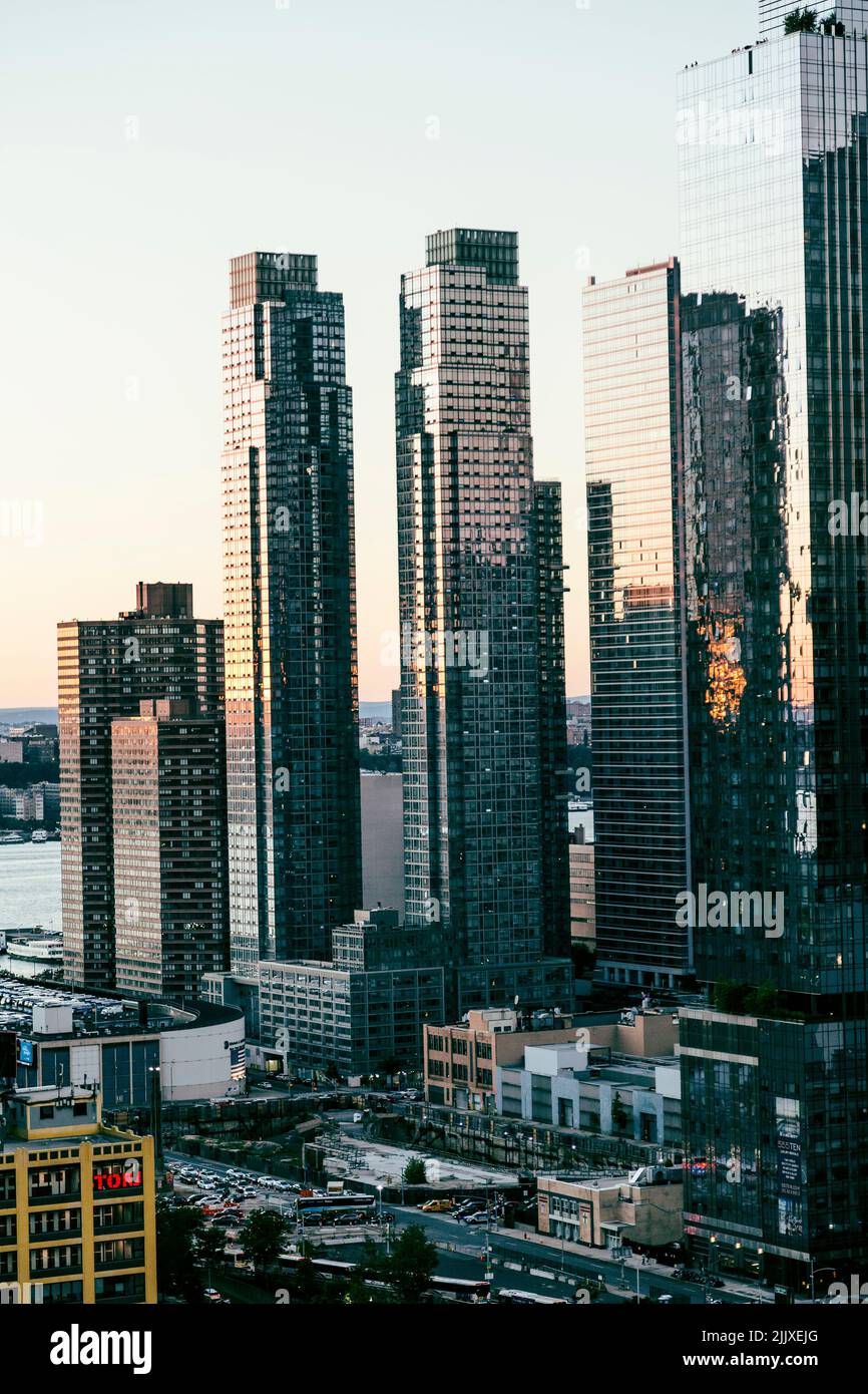 skyscrapers in New York City. Really tall and beautiful buildings. A ...