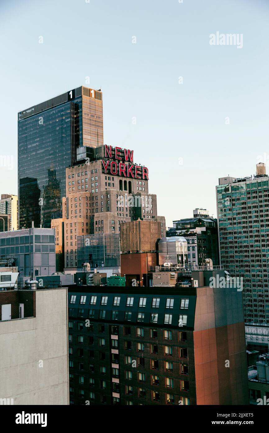 skyscrapers in New York City. Really tall and beautiful buildings. A ...