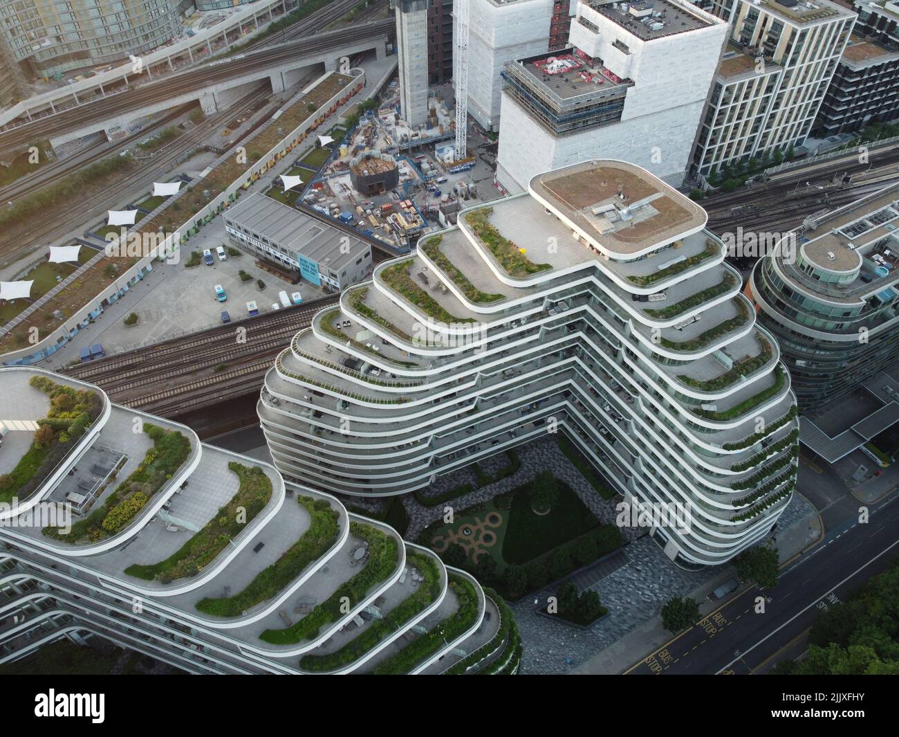 An aerial shot of modern architecture examples in London Stock Photo ...