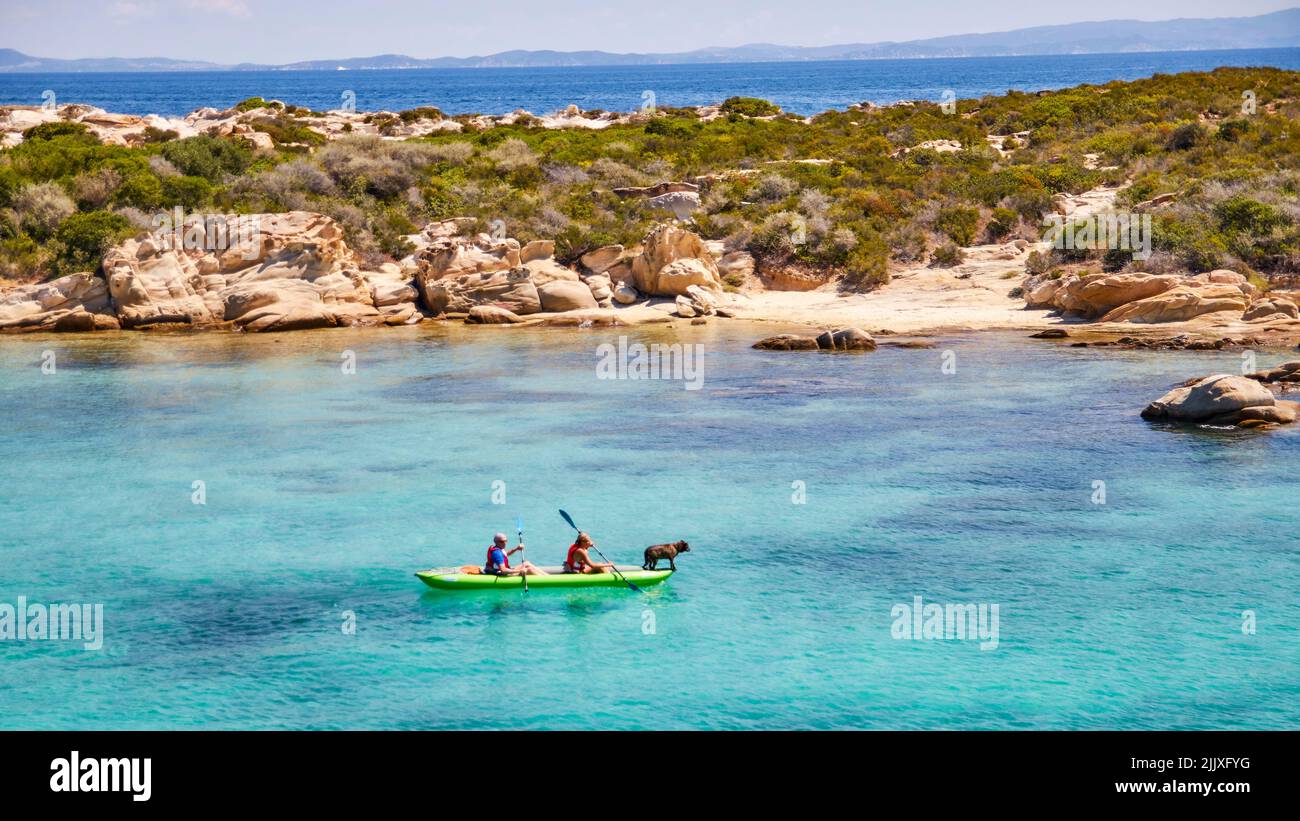 Surfing familly in greece sea Stock Photo - Alamy