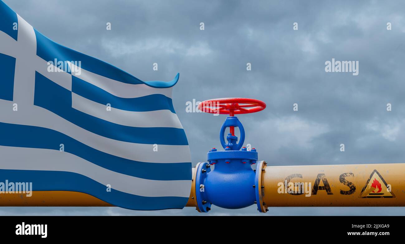 Valve on the main gas pipeline greece hi-res stock photography and ...