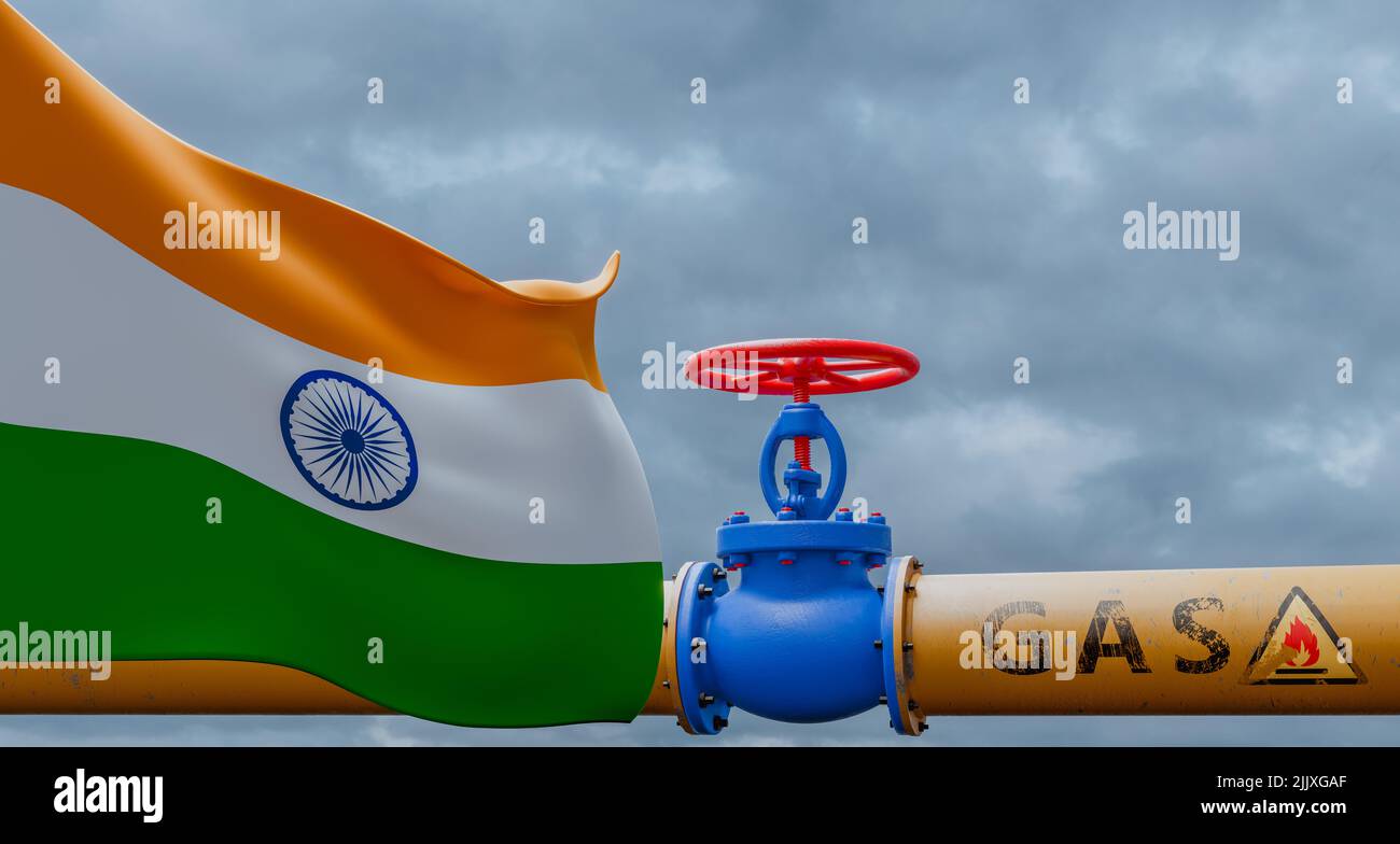 India gas, valve on the main gas pipeline India Stock Photo - Alamy